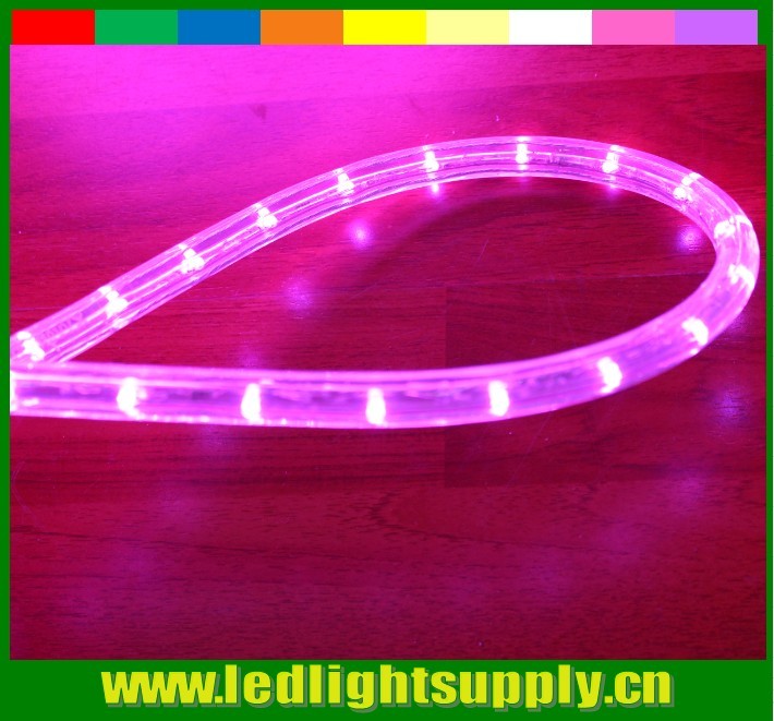 led decoration light 2 wire led pink color solid rope lights