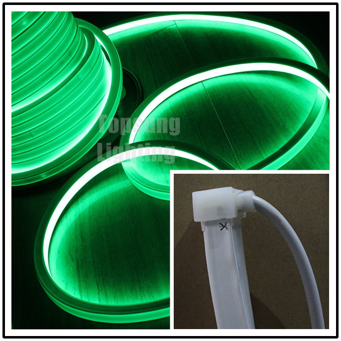 Popular 24V DC flat green led neon flex16x16mm square shape for home ...