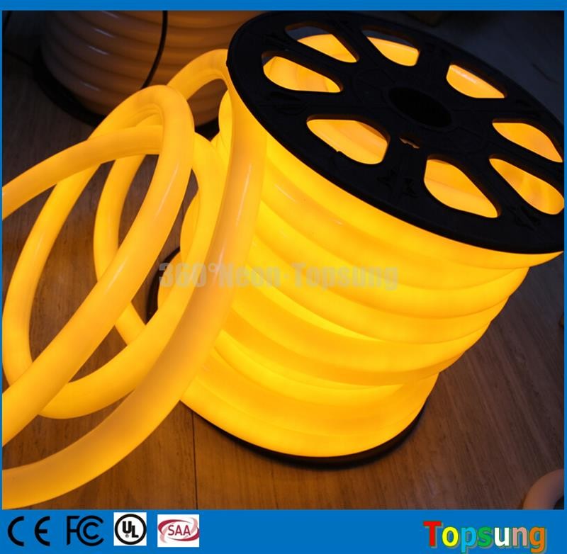 25M spool 12V yellow round 360 degree led neon flex for room