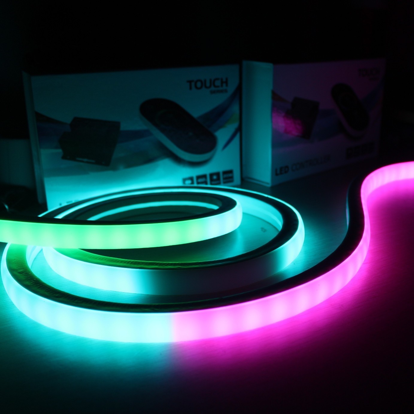 dmx SPI digital RGB WS2811 led neon 12v addressable top-view square ...