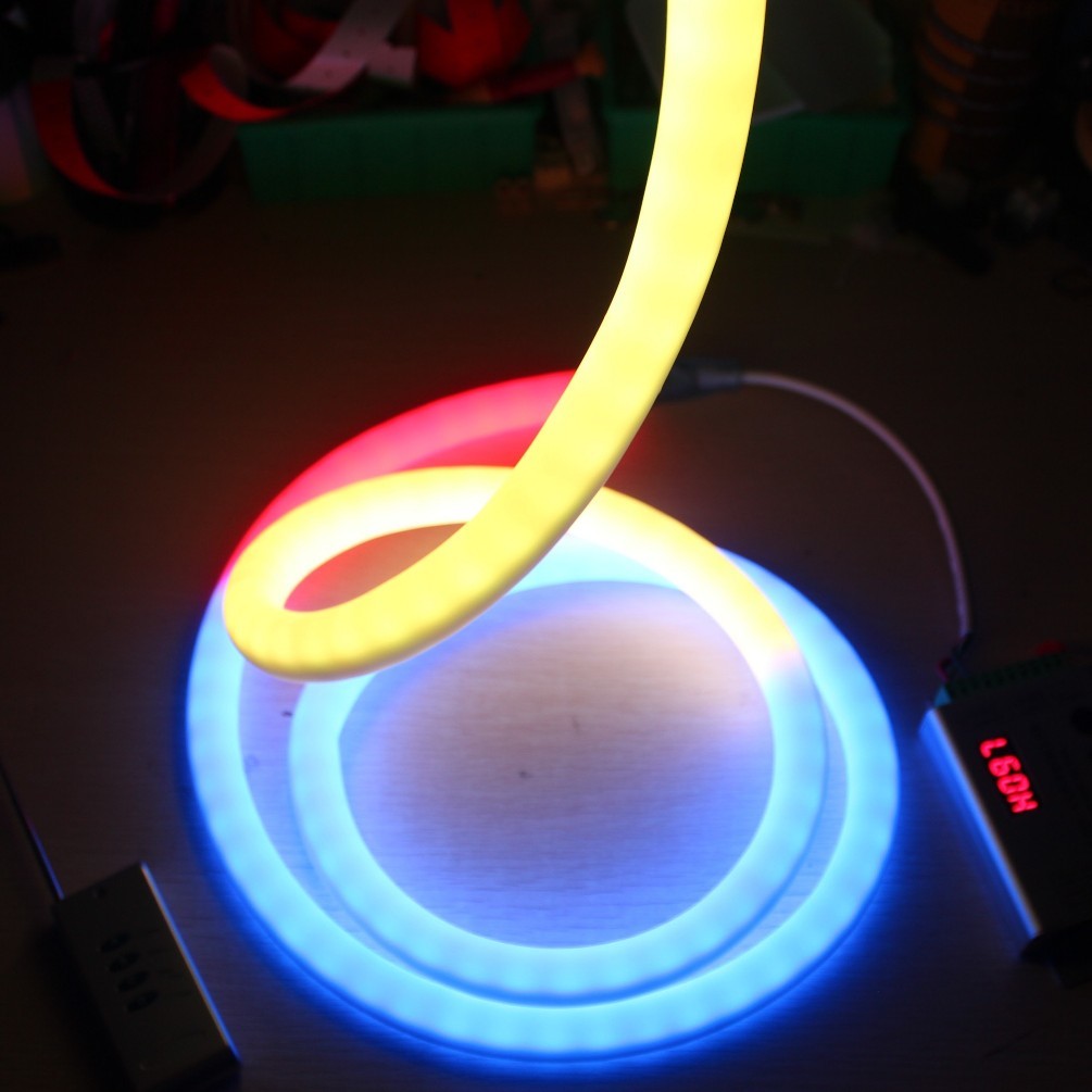 Amazing round 360 degree led neon flexible digital dmx neon strip light ...